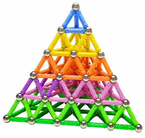 63 PCS Magnetic Balls and Rods Building Sticks Set Children Educational ...